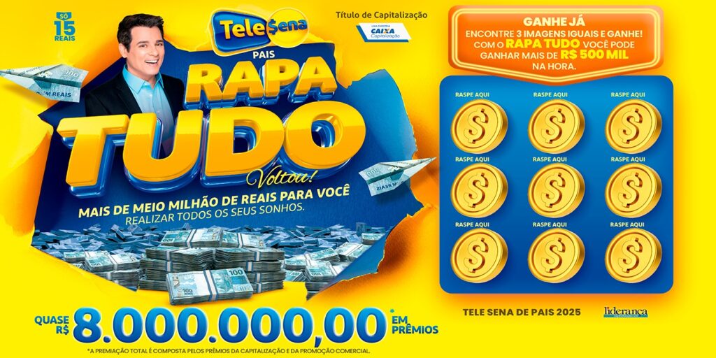 Tele Sena de Pais 2025: resultado do 5º sorteio de hoje, domingo (03/08)